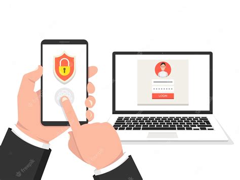 Premium Vector Two Steps Authentication Concept Male Avatar