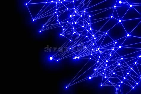 Abstract Technology Connections In Space Background With Structure Connecting Dots And Lines