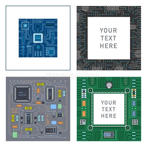Computer Ic Chip Template Microchip Seamless Pattern Background Circuit Board Design Abstract