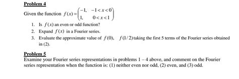 Solved Problem 4 Given The Function Fx−11−1