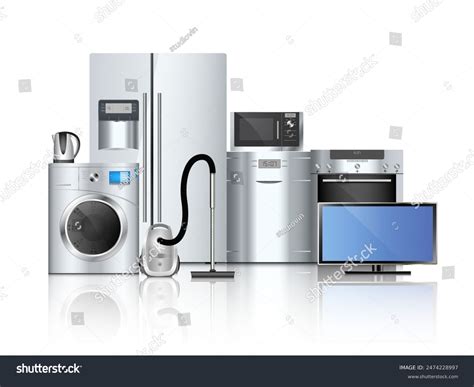 Household Appliances On White Background Vector Stock Vector Royalty Free 2474228997