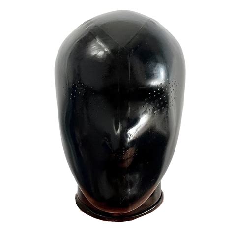Latex Rubber Fetish Micro Holes Hood Mask Perforated Eyes Clear Sight
