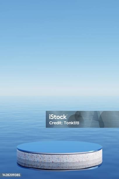 제품 디스플레이 프리젠 테이션을위한 복사 공간이있는 3d 연단 열대 여름과 휴가 개념 그래픽 아트 디자인 3차원 형태에 대한 스톡 사진 및 기타 이미지 Istock