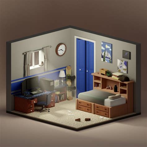 Modeled My Room Finally Have A Grasp On Shading Nodes And I Already See The Power Of Them R