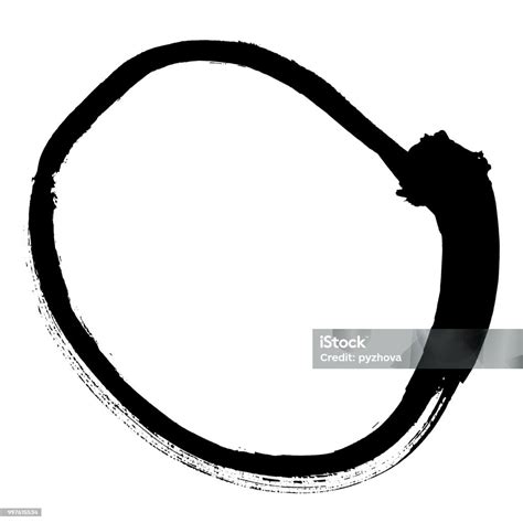원의 형태로 브러쉬 선입니다 도면 잉크 스케치 수 제 기술에서 만든입니다 0명에 대한 스톡 벡터 아트 및 기타 이미지 0명 가리키기 검은색 Istock
