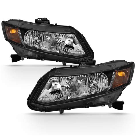 Akkon For Black Headlights Fits Honda Civic 2012 2013 2014 2015 Sedan