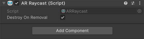 ar raycast component ar foundation 6 1 1