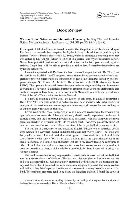 Pdf A Review Of Wireless Sensor Networks An Information Processing”