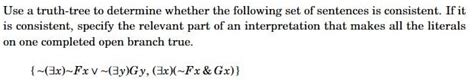 solved use a truth tree to determine whether the following