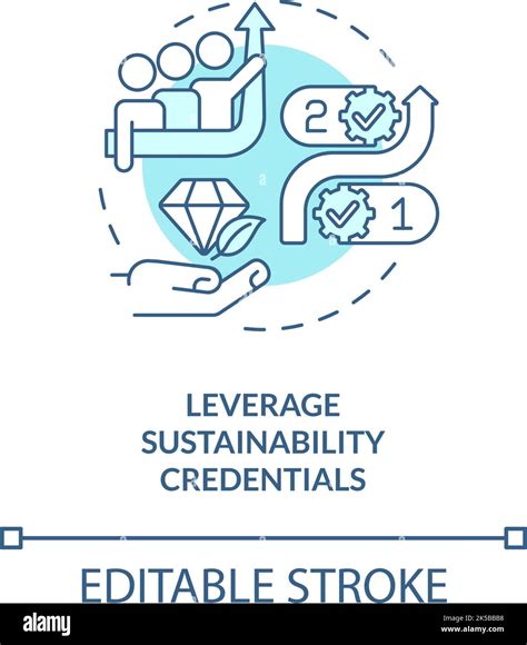 Leverage Sustainability Credentials Turquoise Concept Icon Stock Vector