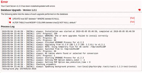 Installer Stuck On DB Error Issue Cacti Cacti GitHub