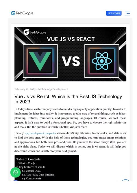 Ppt Vue Js Vs React Which Is The Best Js Technology In 2023