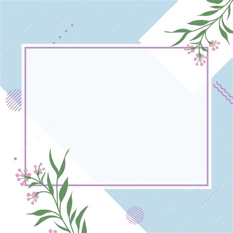 귀여운 현대 추상 기하학적 파스텔 꽃 배경 프레임워크 프리미엄 벡터