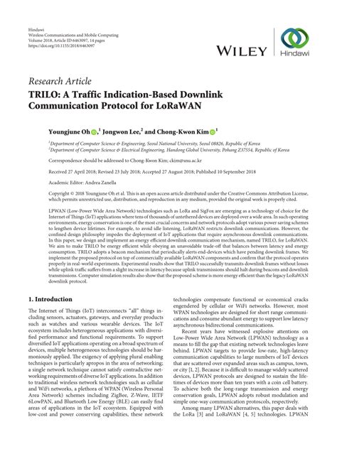 Pdf Trilo A Traffic Indication Based Downlink Communication Protocol