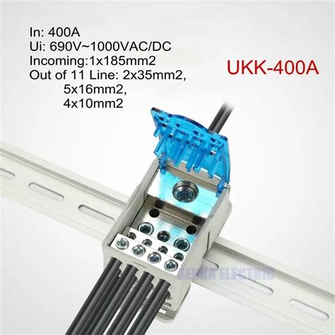 ♠400a Din Rail 1 In Many Output Terminal Block For Distribution Box Universal Power Junction Box