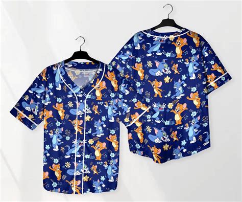 Tom Jerry Jersey Jerry Baseball Jersey Shirt Funny Jersey Shirt Tom