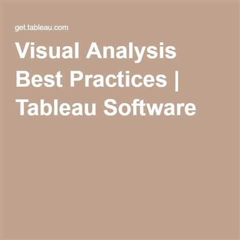 Visual Analysis Best Practices Analysis Business Intelligence Best