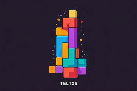Colorful Tetris Game Flat Vector Illustration A Classic Retro Puzzle Challenge Premium Ai
