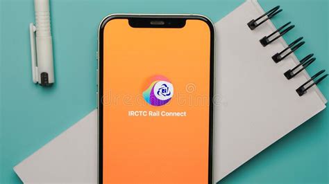 Irctc Rail Connect Mobile Phone App On Colour Background Editorial Image Illustration Of