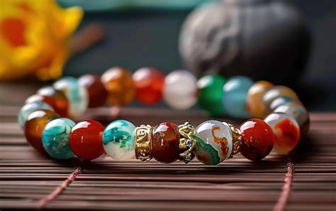 Elegant Traditional Beaded Bracelet Premium Ai Generated Image