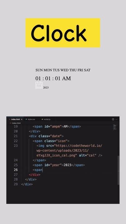 Digital Clock Using Html Css And Javascript Htmlcssjsshorts Youtube