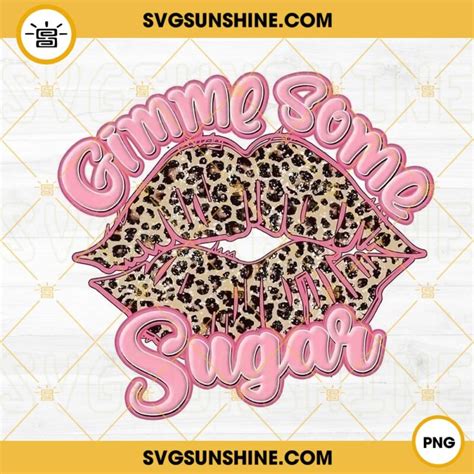 Gimme Some Sugar Png Valentine Sparkle Lips Png Leopard Print Png
