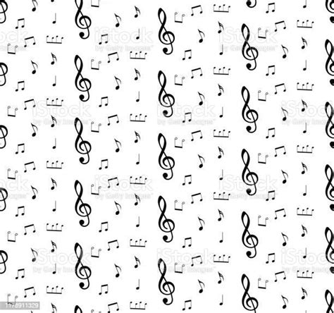 원활한 음악 기호 및 음악 노트와 원활한 배경 표시 음악 노트 벡터와 원활한 패턴 0명에 대한 스톡 벡터 아트 및 기타 이미지 0명 구도 모양 Istock