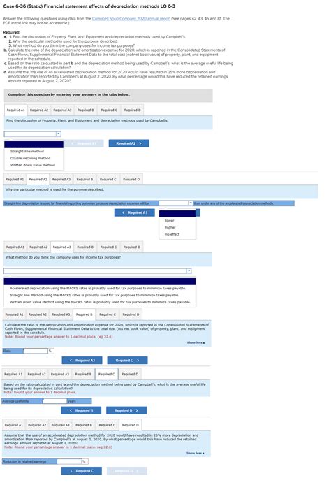 Case 6 36 Static Financial Statement Effects Of