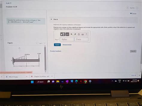 Solved Problem 12 39 Consider The Cantilever Beam Shown In