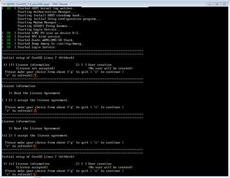 installing a linux os in the arm architecture text mode
