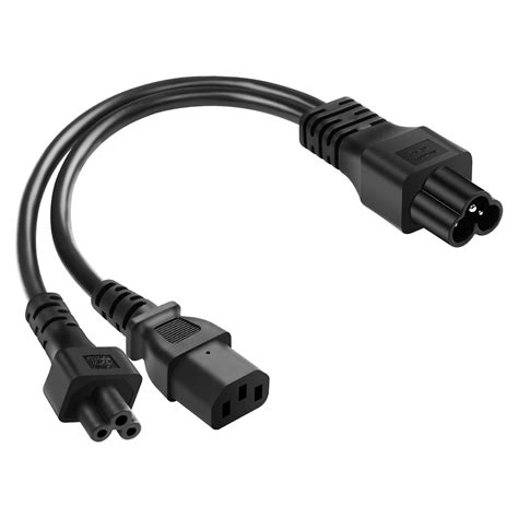 Amazon Cerrxian C6からc5 C13 Yタイプ スプリッタ電源プラグコード、iec 320 C6オス~c5 C13メス Yタイプ スプリッターアダプターac電源コード（2