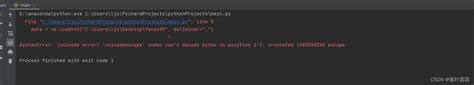 Syntaxerror Unicode Error ‘unicodeescape‘ Codec Can‘t Decode Bytes