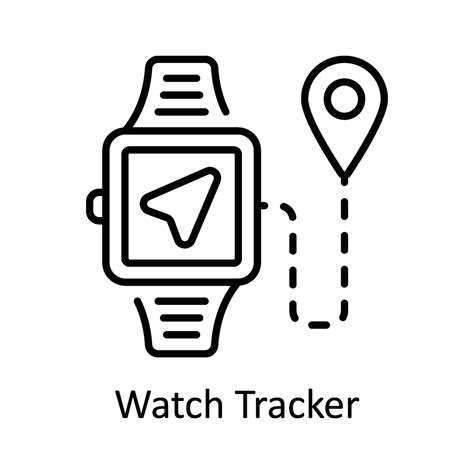Watch Tracker Vector Outline Icon Design Illustration Map And