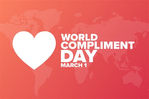 Всемирный День Комплиментов 1 Марта Праздничная Концепция Шаблон Для Фона Баннер Открытка Плакат