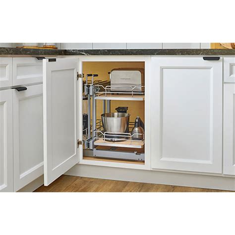 Rev A Shelf Elite 18 Inch Two Tier Blind Corner Organizer Maple