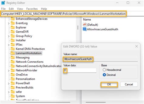 Insecure Guest Logon To An SMB Server Enabled