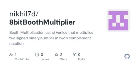 GitHub Nikhil D BitBoothMultiplier Booth Multiplication Using Verilog That Multiplies Two