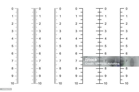 10센티미터 마크업이 있는 수직 눈금자 눈금자 측정 차트 거리 높이 또는 길이 측정 수학 또는 재봉 도구 벡터 그래픽 그림 10에 대한 스톡 벡터 아트 및 기타 이미지