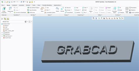 Tutorial How To Model Parametric 3d Text In Ptc Creo Parametric And