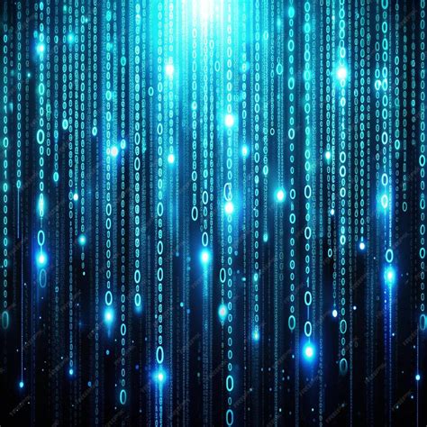 Digital Binary Code Tech Matrix Wallpaper With Falling Numbers Design Premium Ai Generated Image