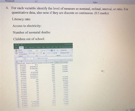Solved Paragraph Styles 4 For Each Variable Identify The