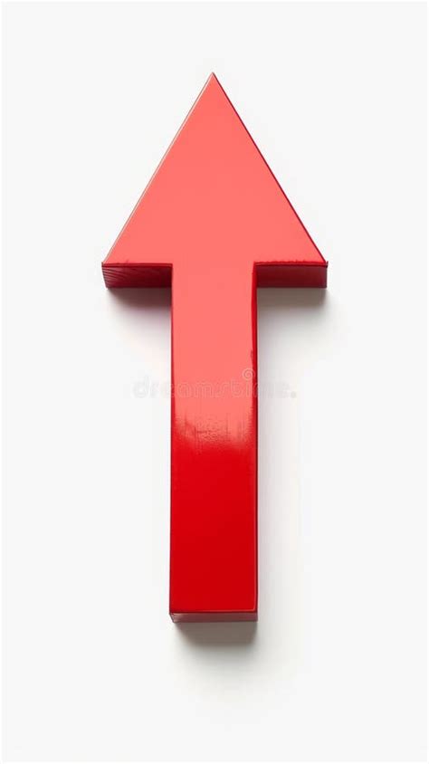 Red Up Arrow On White Background For Growth Concept Or Positive