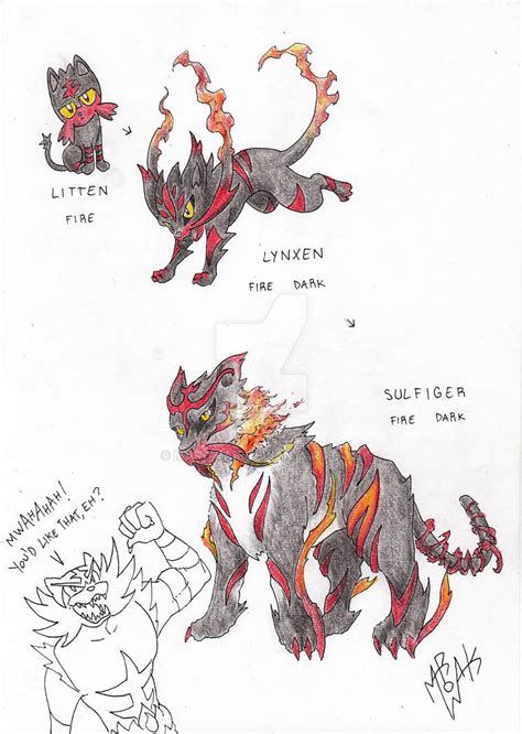 Litten Evolutions By Mar0wak On Deviantart