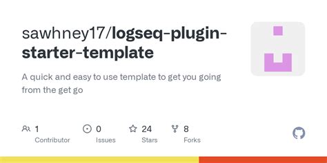 github sawhney17 logseq plugin starter template a quick and easy to