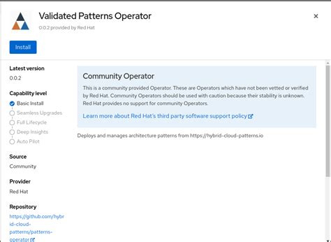 Using The Validated Pattern Operator Validated Patterns