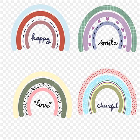 손으로 그린 부드러운 색 귀여운 일러스트 무지개 Png 손으로 그린 무지개 부드러운 색 무지개 귀여운 무지개 Png Png