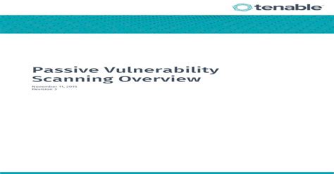 Pdf Passive Vulnerability Scanning Overview Tenable® · Passive