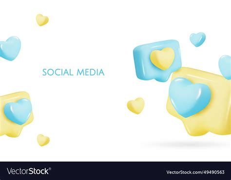 3d Icon Message Dialog Button With Heart Vector Image
