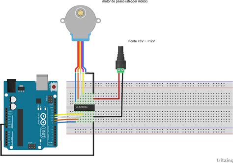Controlando Motor De Passo 5 Fios Com Arduino E Uln2003 Dragão Sem Chama