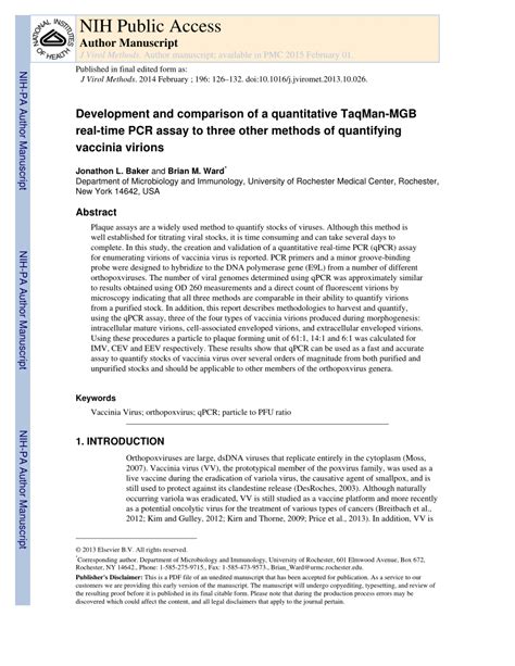 Pdf Development And Comparison Of A Quantitative Taqman Mgb Real Time Pcr Assay To Three Other
